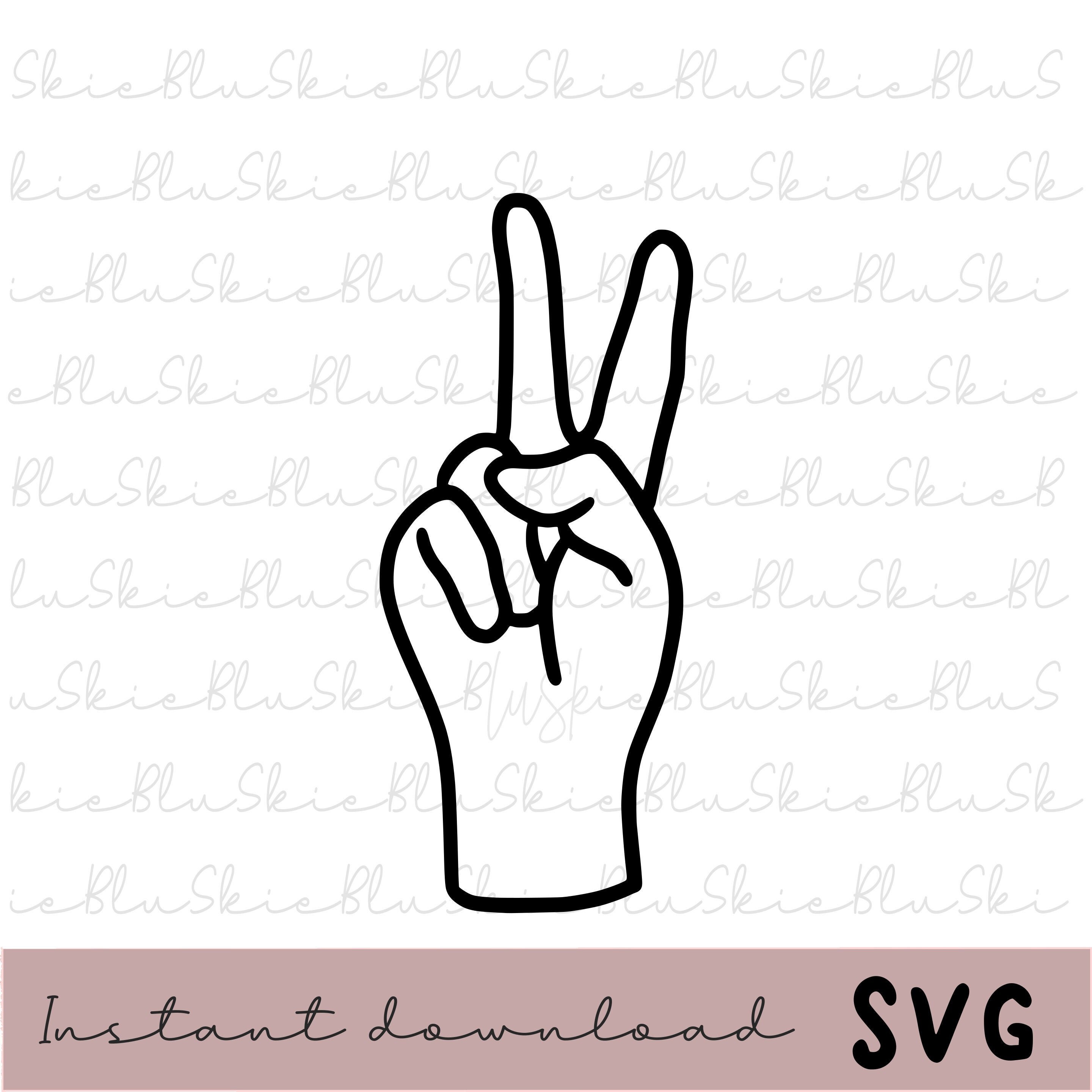 Peace Sign Fingers SVG File Digital Download - Etsy