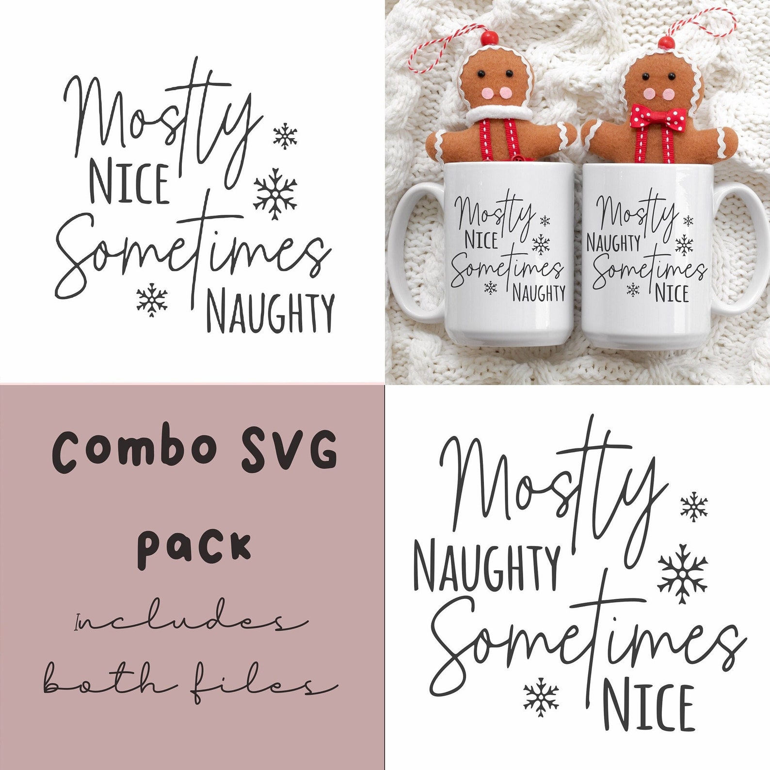Mostly Naughty, Mostly Nice Combo Bundle SVG Digital Download - Etsy
