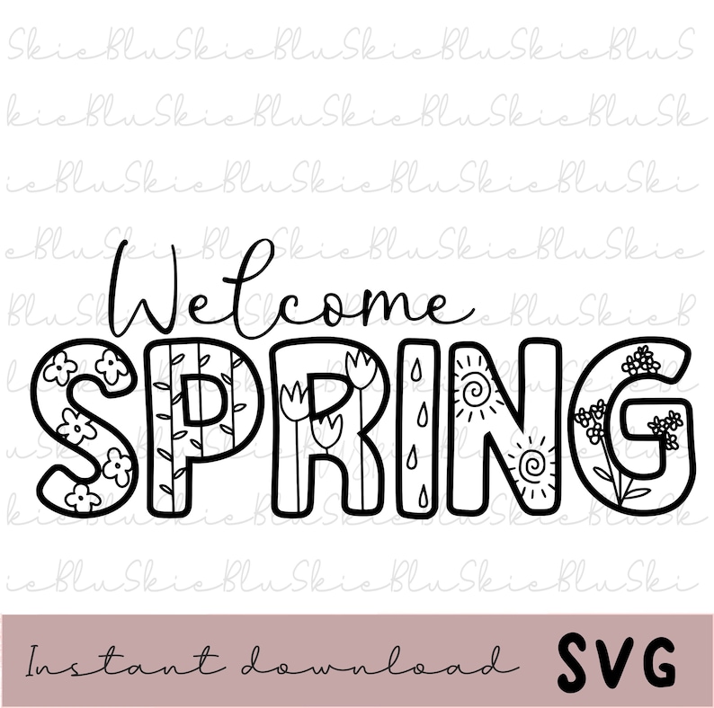 Welcome Spring SVG File Digital Download - Etsy