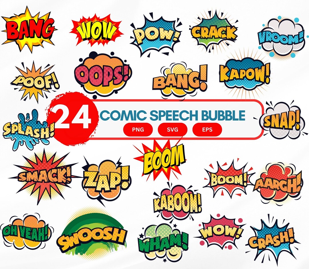 Comic Speech Svg, Colorful Speech Bubble, Pop Art, Retro Speech, Boom ...
