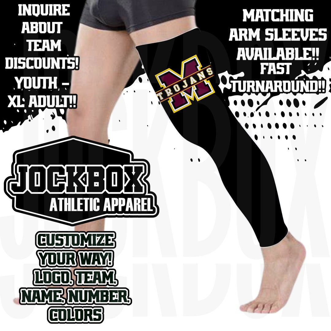 Custom Leg Sleeves Compression Track Basketball Football Volleyball ...