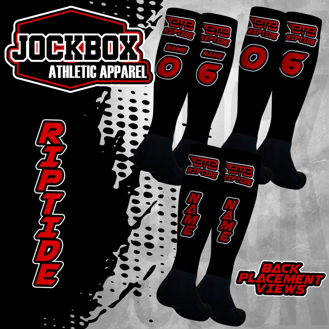 BTB Riptide Custom Athletic Knee High Socks Personalized Volleyball Baseball Soccer Softball ...