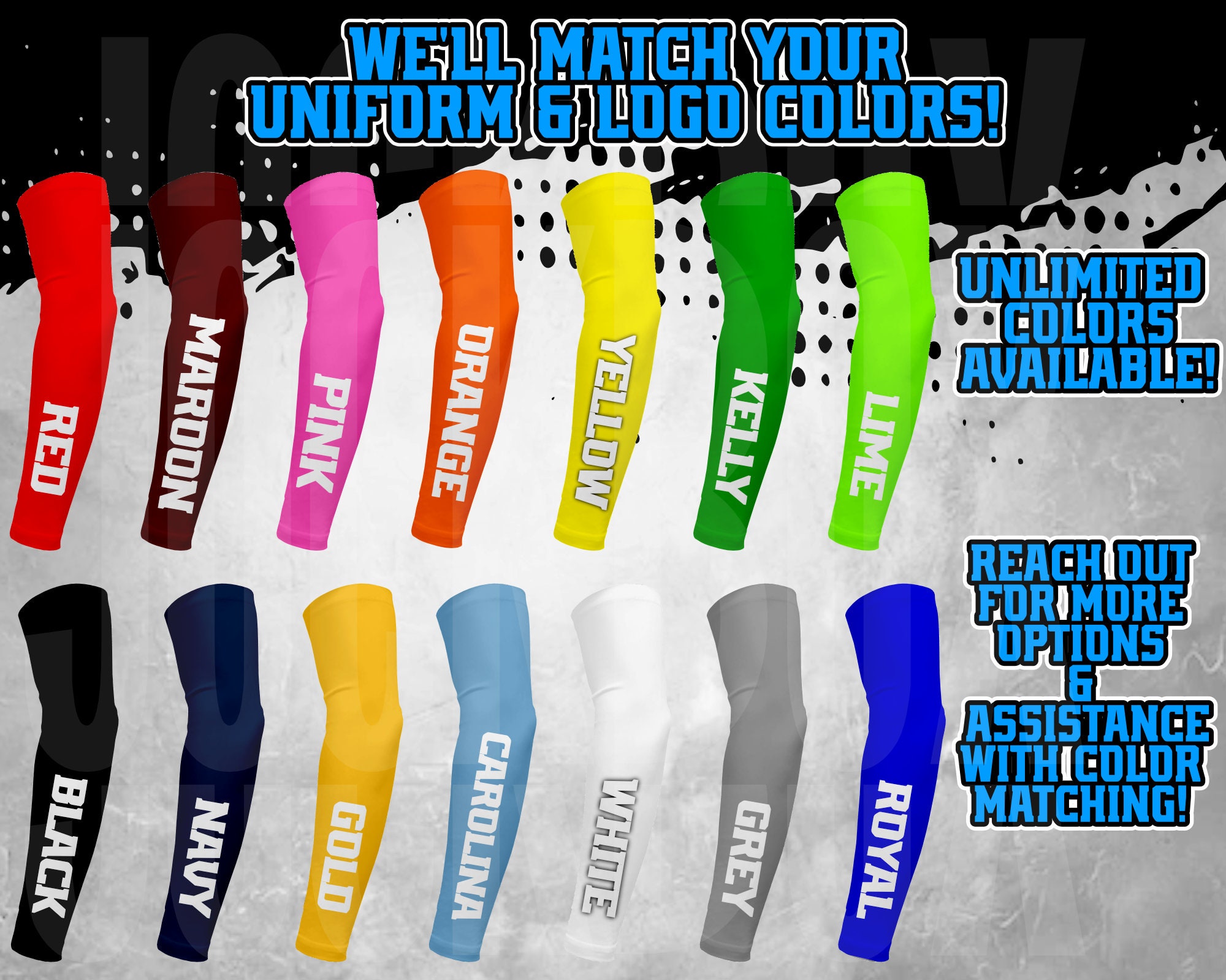 Custom Number Athletic Arm Sleeve Baseball Softball Basketball ...