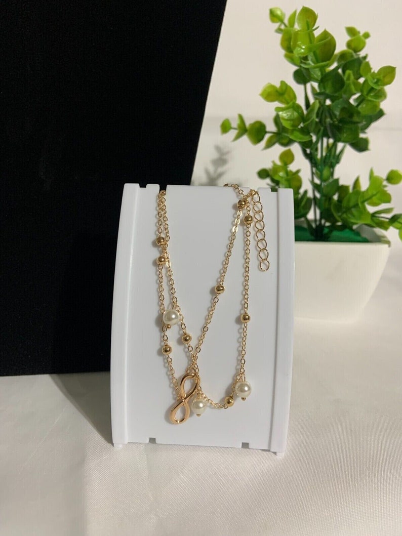 Double Layer Bohemia Infinity Shaped Dangling Ankle Bracelet Foot Chain ...
