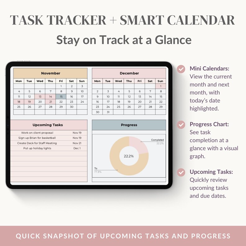 Google Sheets Task Manager and Smart Calendar - Etsy