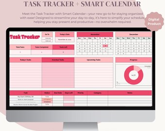 Google Sheet Task Manager | Task Tracker Spreadsheet | Smart Calendar ...