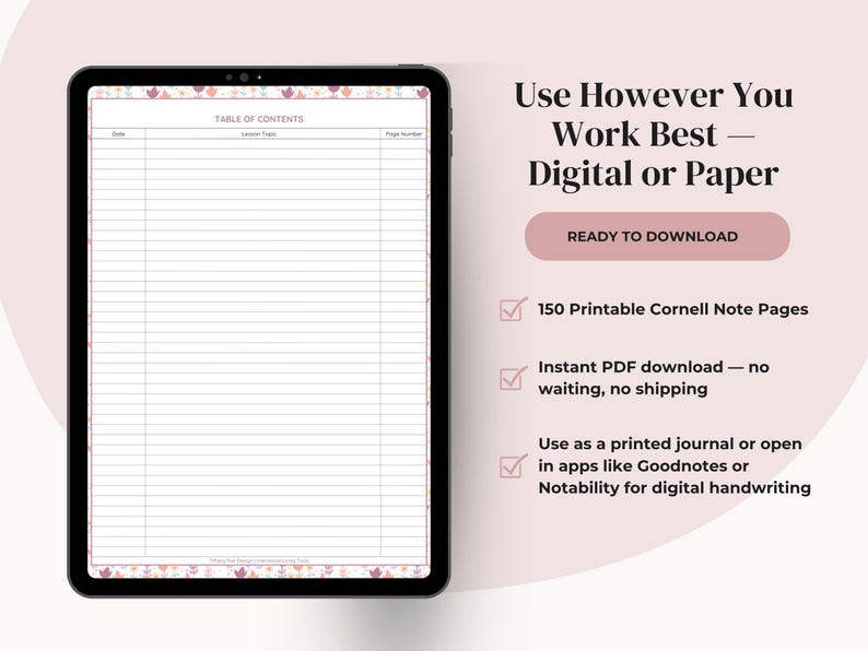 Cornell Notes Printable Journal, Guided Note-taking (PDF) - Etsy