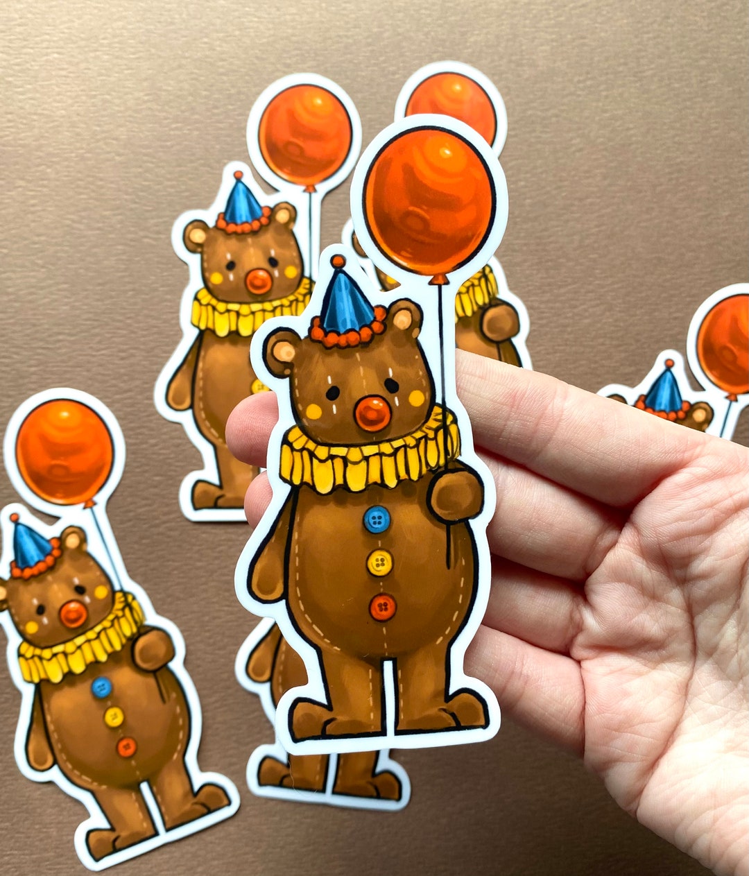 Clown Teddy Sticker / Vinyl Sticker / Laptop Sticker / Clowncore ...