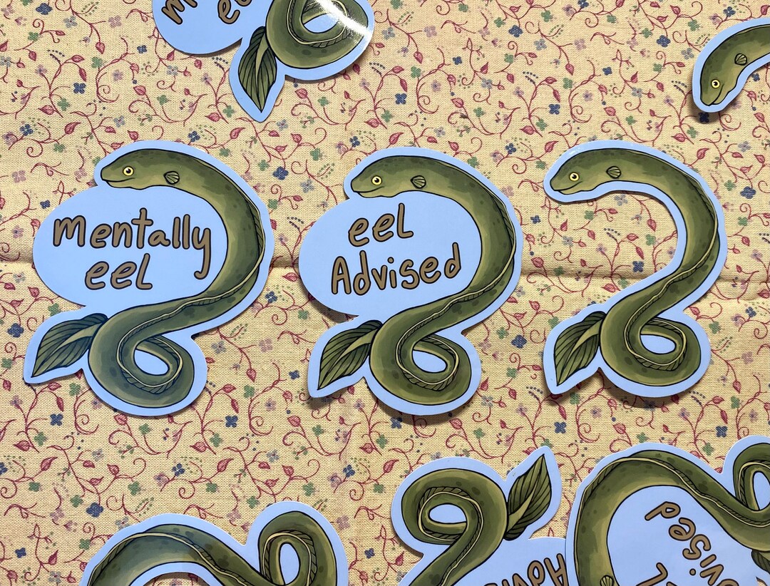 Eel Pun Sticker / Vinyl Sticker / Laptop Sticker / Ocean Animal Sticker ...