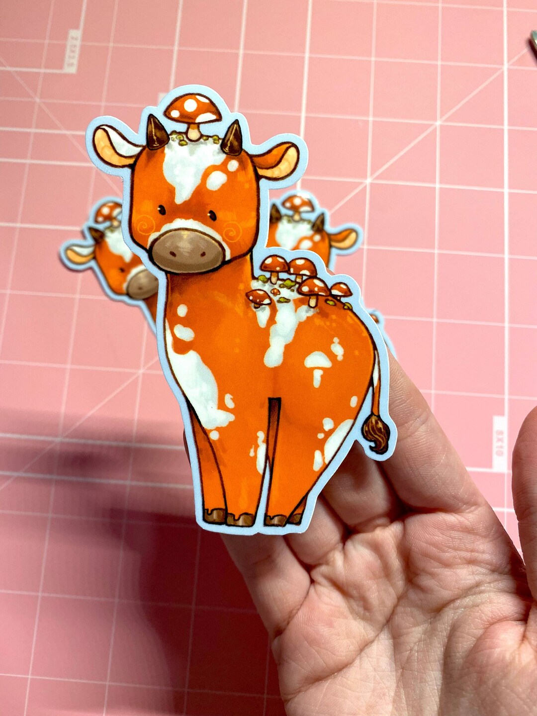 Mooshroom Cow Sticker / Vinyl Sticker / Laptop Sticker / Minecraft ...