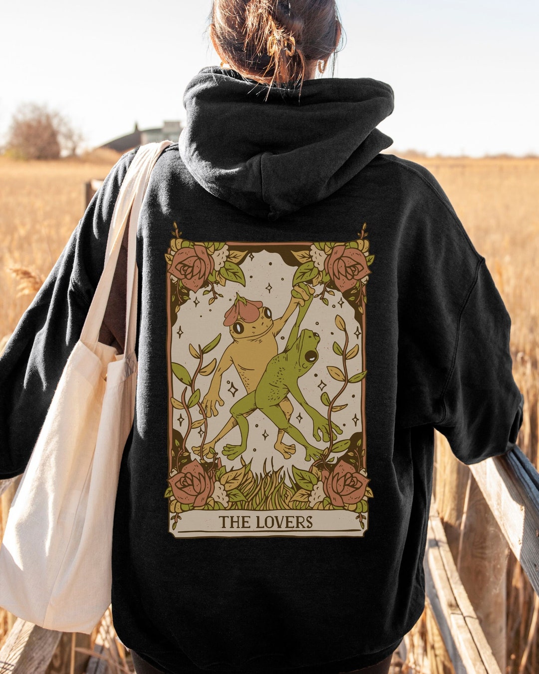 Frog & Toad Tarot Card Hoodie, Vintage Frog Hoodie, Cottagecore ...