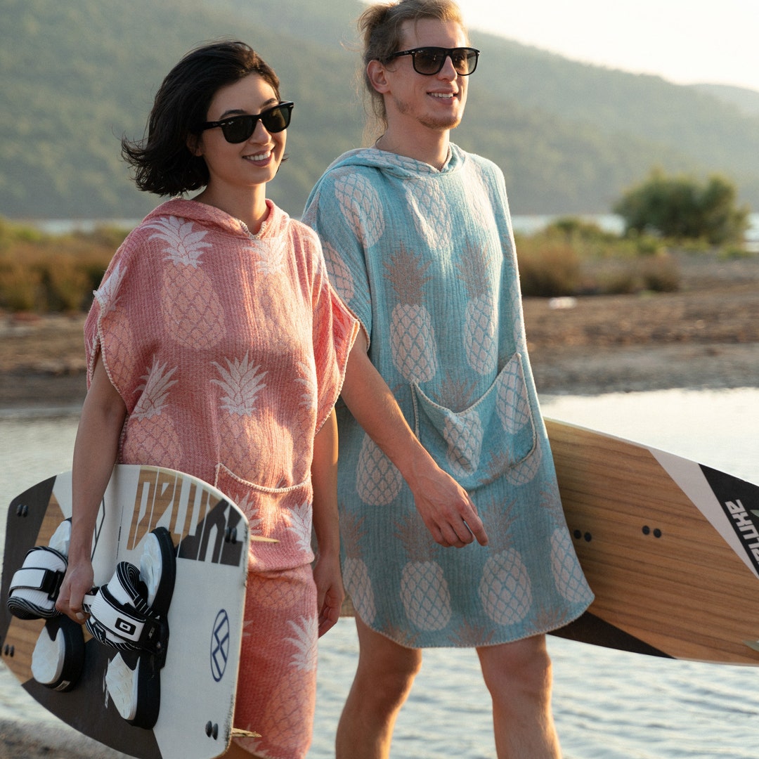 Hooded Beach Towels for Adults, Towel Cotton Surf Poncho Women & Men ...