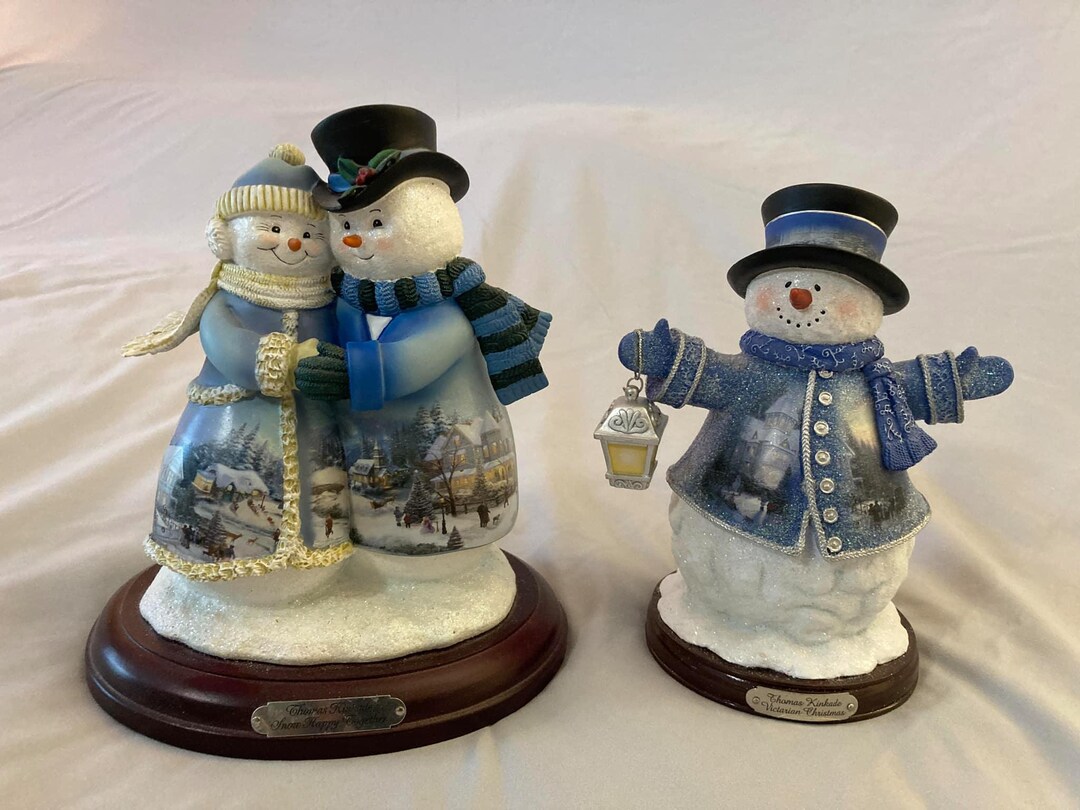 Thomas Kinkade Snowman Snowmen Figures Snow Happy Together Music ...
