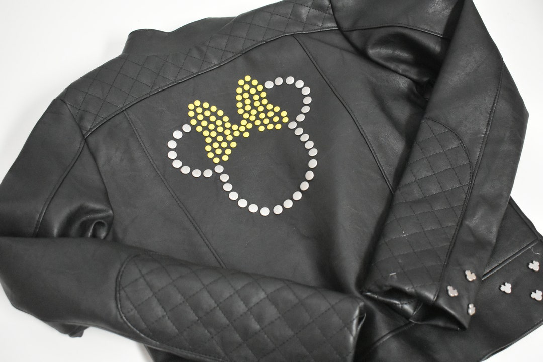 Disney Children's 5/6 Minnie Mouse leather Jacket Studs Polyester Rayon ...
