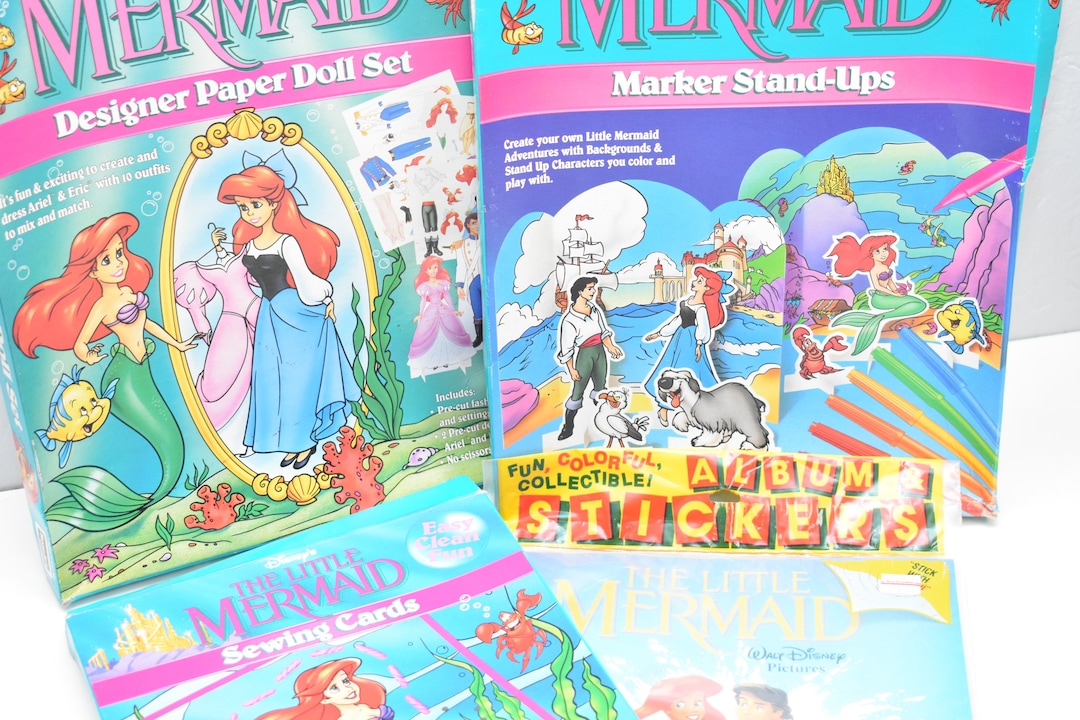 Disney the Little Mermaid Vintage Roseart Rose Art Sets and Panini ...
