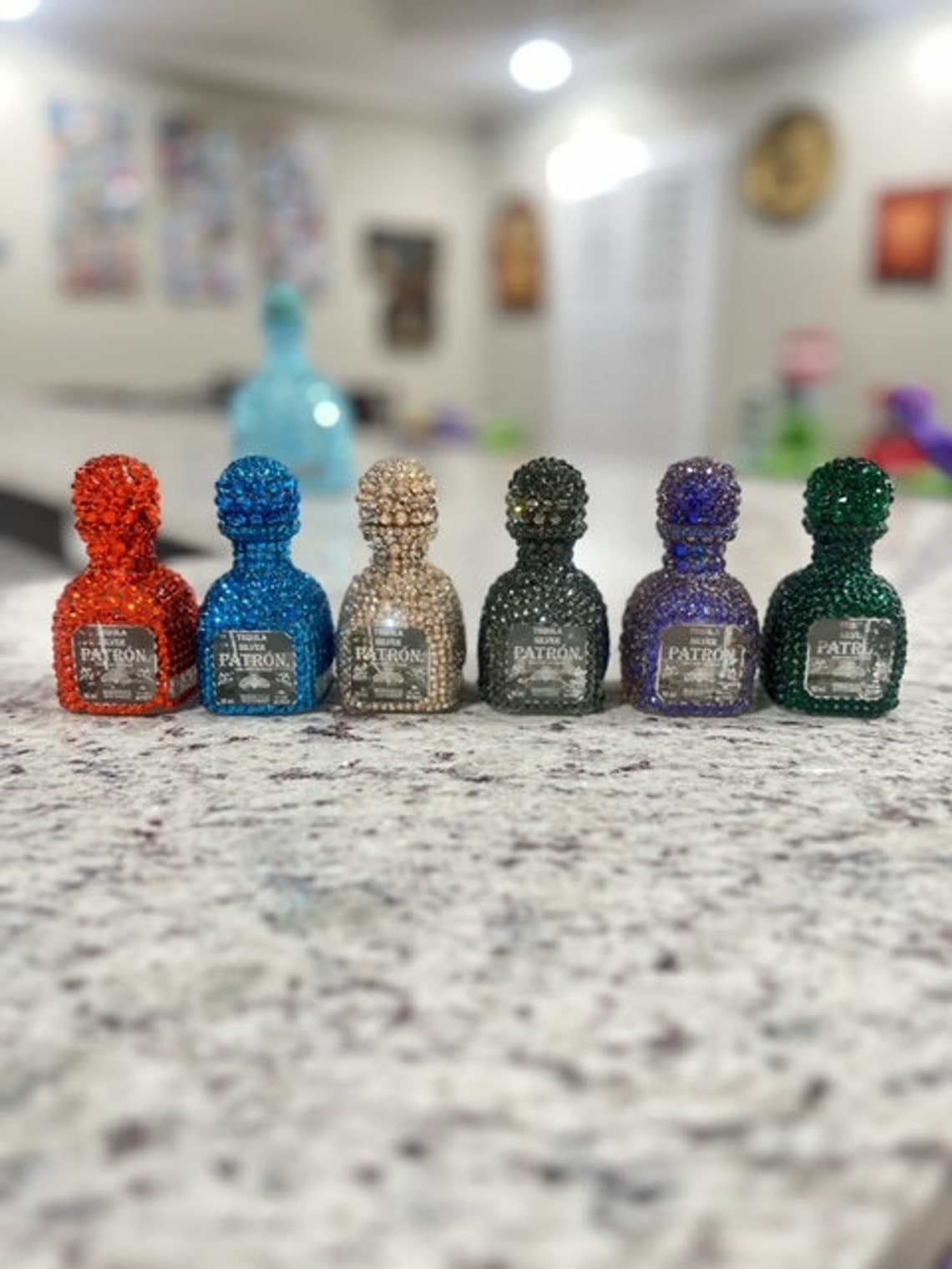 Patron Rhinestone Mini Decanter Set of 6, Birthday Gift,custom Patron ...