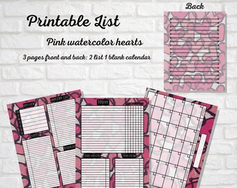 Tie Dye Printable List / Planner, Blank Calendar, Today, This Month ...