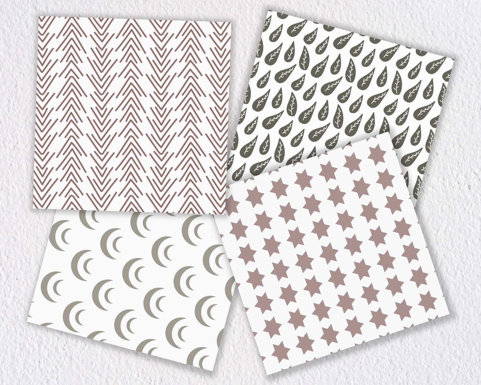 Boho Neutral Doodles Digital Paper, Playful Seamless Patterns ...