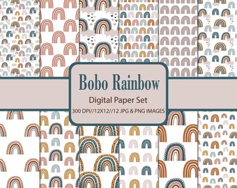 Boho Neutral Doodles Digital Paper, Playful Seamless Patterns ...
