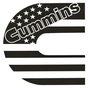 American Flag Vinyl Decal Cummins Diesel Truck Window Bumper Sticker - Etsy