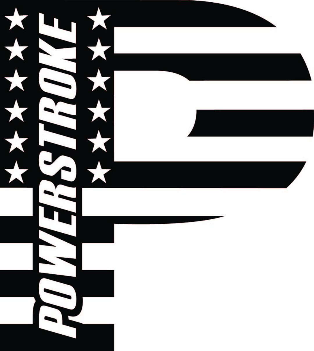American Flag Vinyl Decal Powerstroke Diesel Truck Window Bumper ...