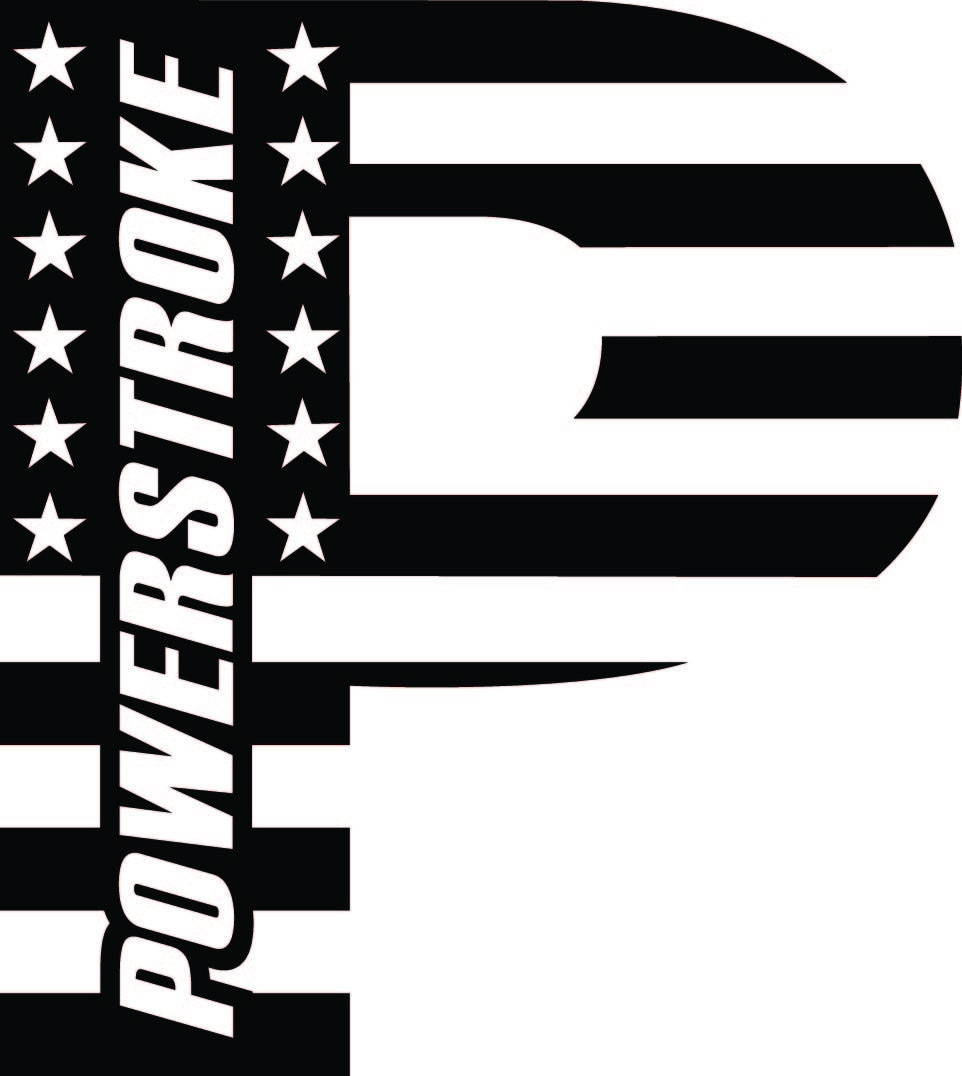 American Flag Vinyl Decal Powerstroke Diesel Truck Window Bumper ...
