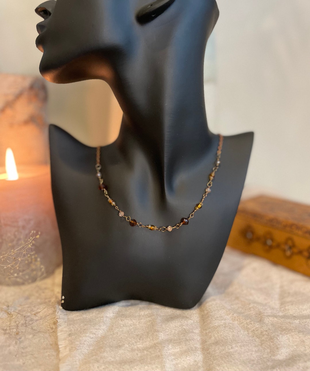 Fiery Glow Copper Rosary Chain - Etsy