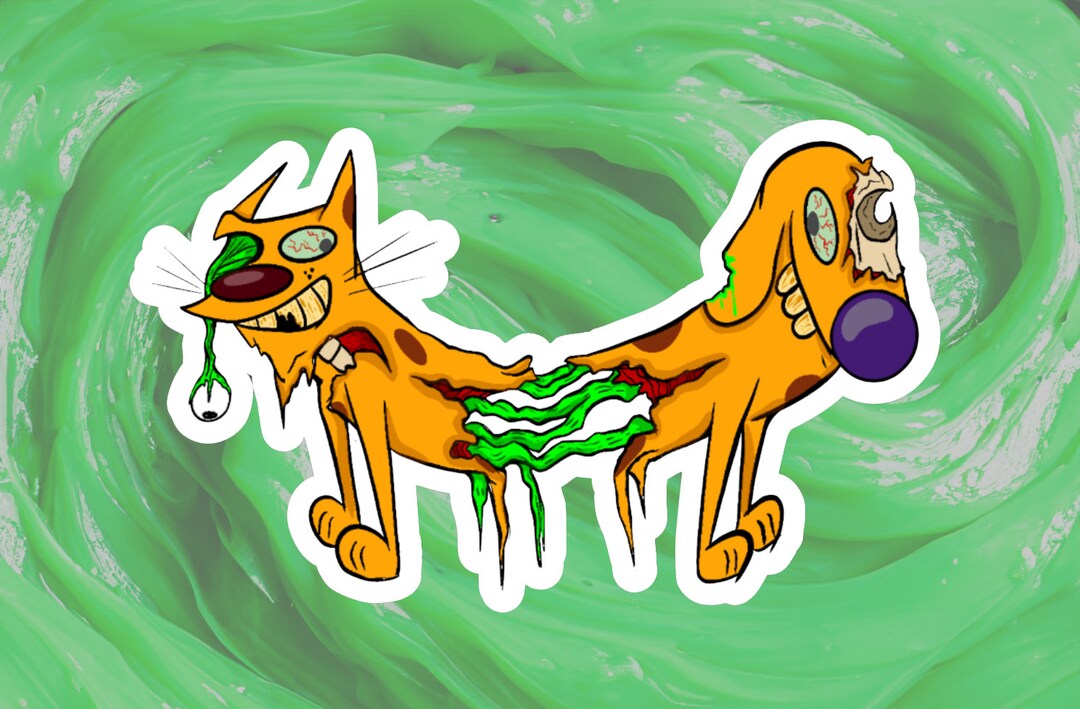 Catdog Zombie Sticker, Nickelodeon, Cartoons - Etsy