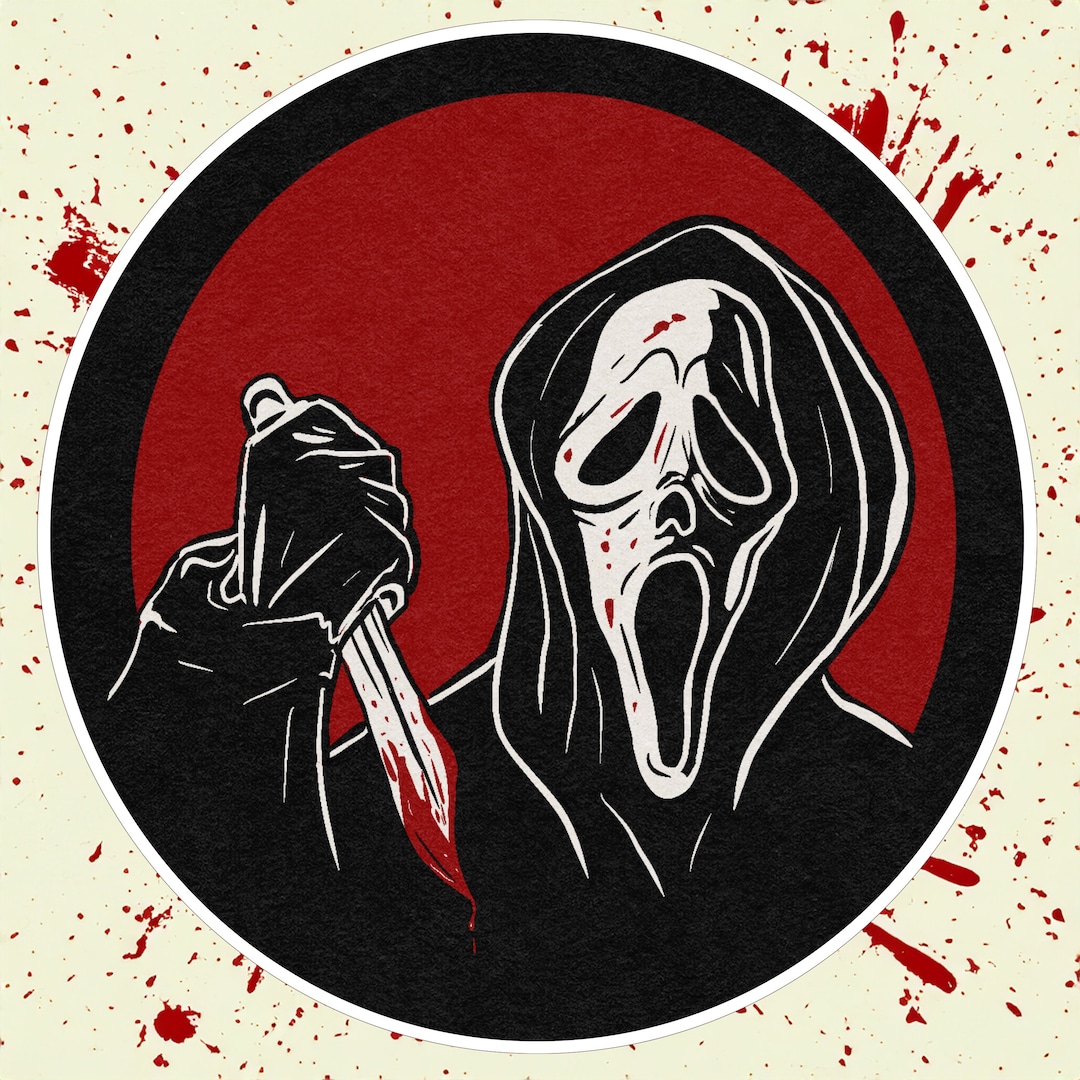 Ghostface Scream Sticker, Horror Icon, Slasher Film, Halloween Sticker ...