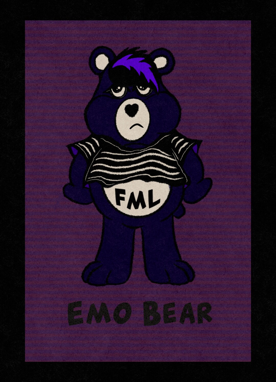PRINT- Emo Care Bear - Etsy