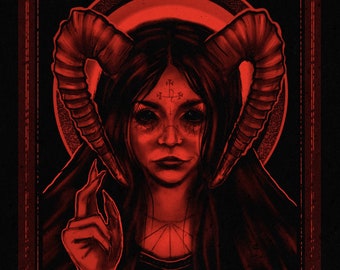 Goddess Art Dark Goddess Lilith Art Print Prayer Card Altar Card Pagan ...