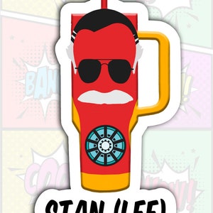 Stan Lee Sticker, Stanley Sticker, Marvel Comics, Iron Man - Etsy