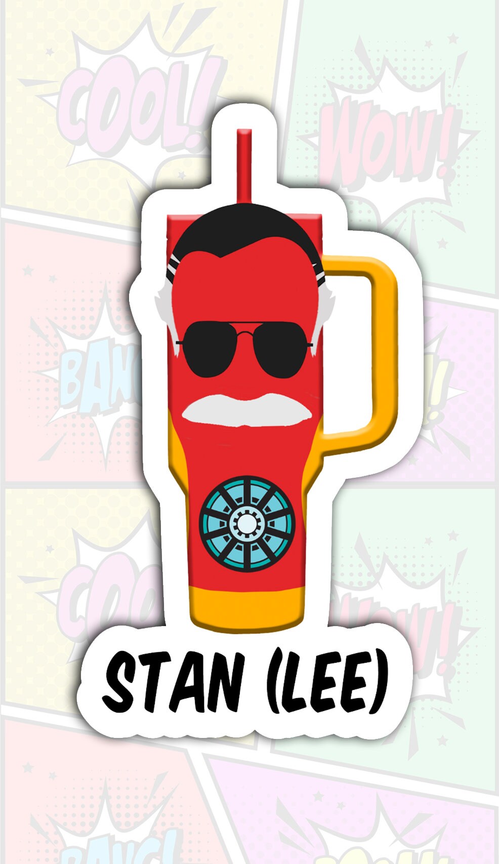 Stan Lee Sticker, Stanley Sticker, Marvel Comics, Iron Man - Etsy