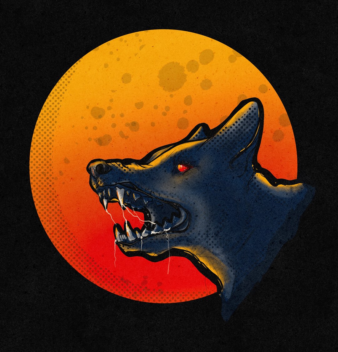 PRINT- Werewolf, Full Moon, Horror - Etsy