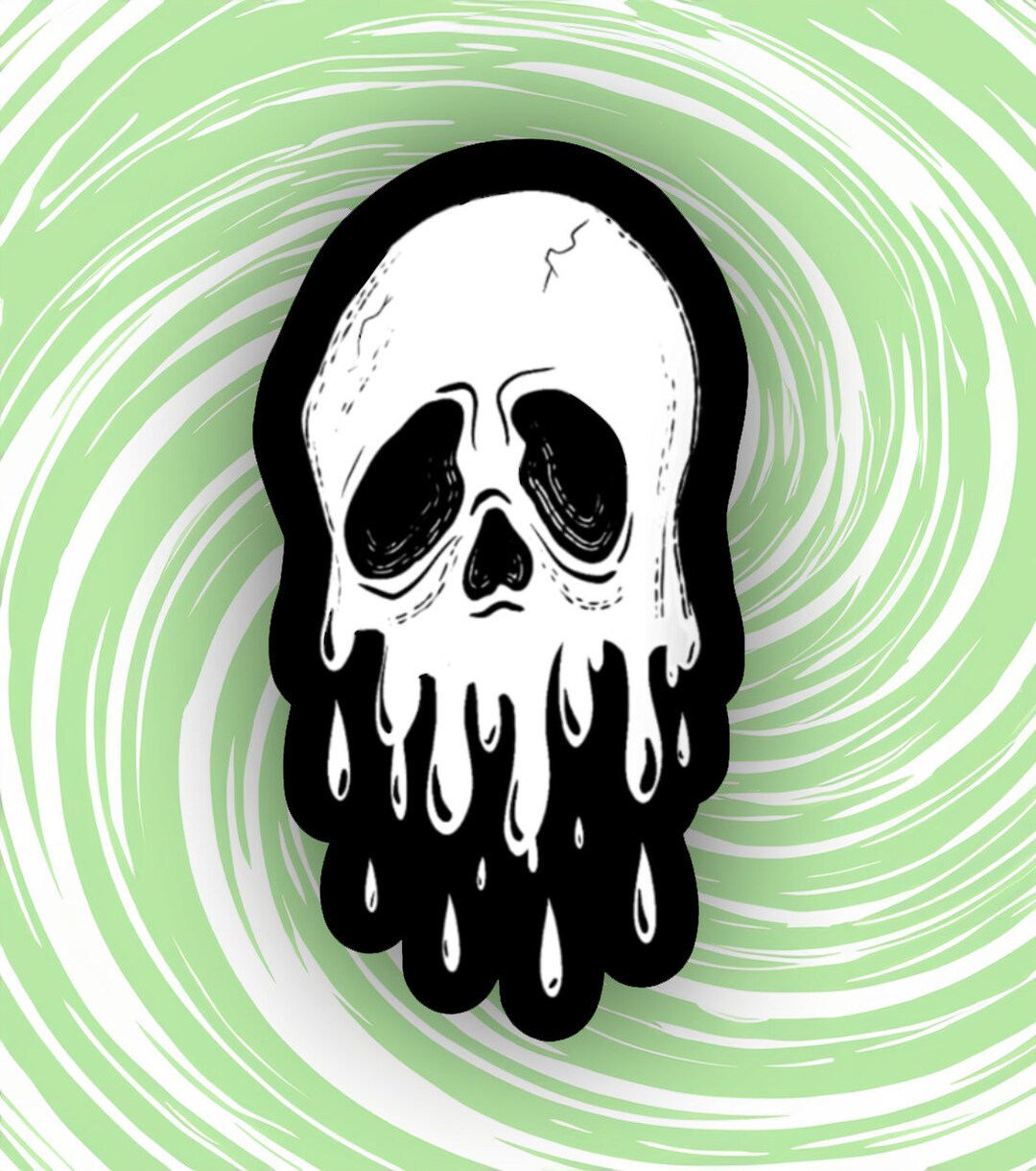 Dripping Skull Sticker, Punk Rock, Gothic, Death - Etsy