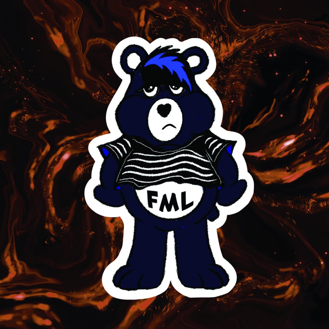 STICKER- Emo Care Bear, Cartoon, Nostalgic - Etsy
