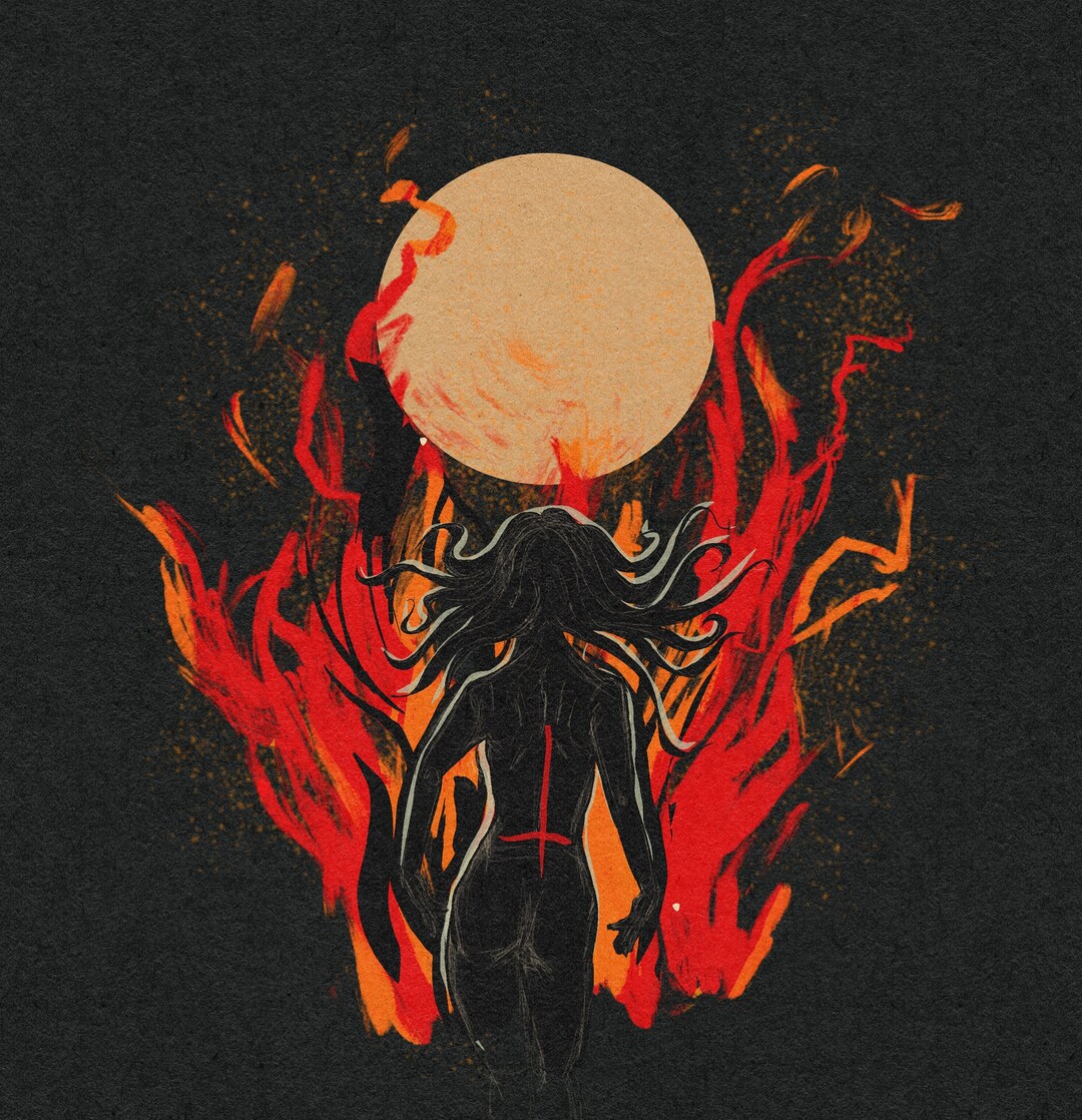 PRINT- Witch Art, Full Moon, Ritual - Etsy