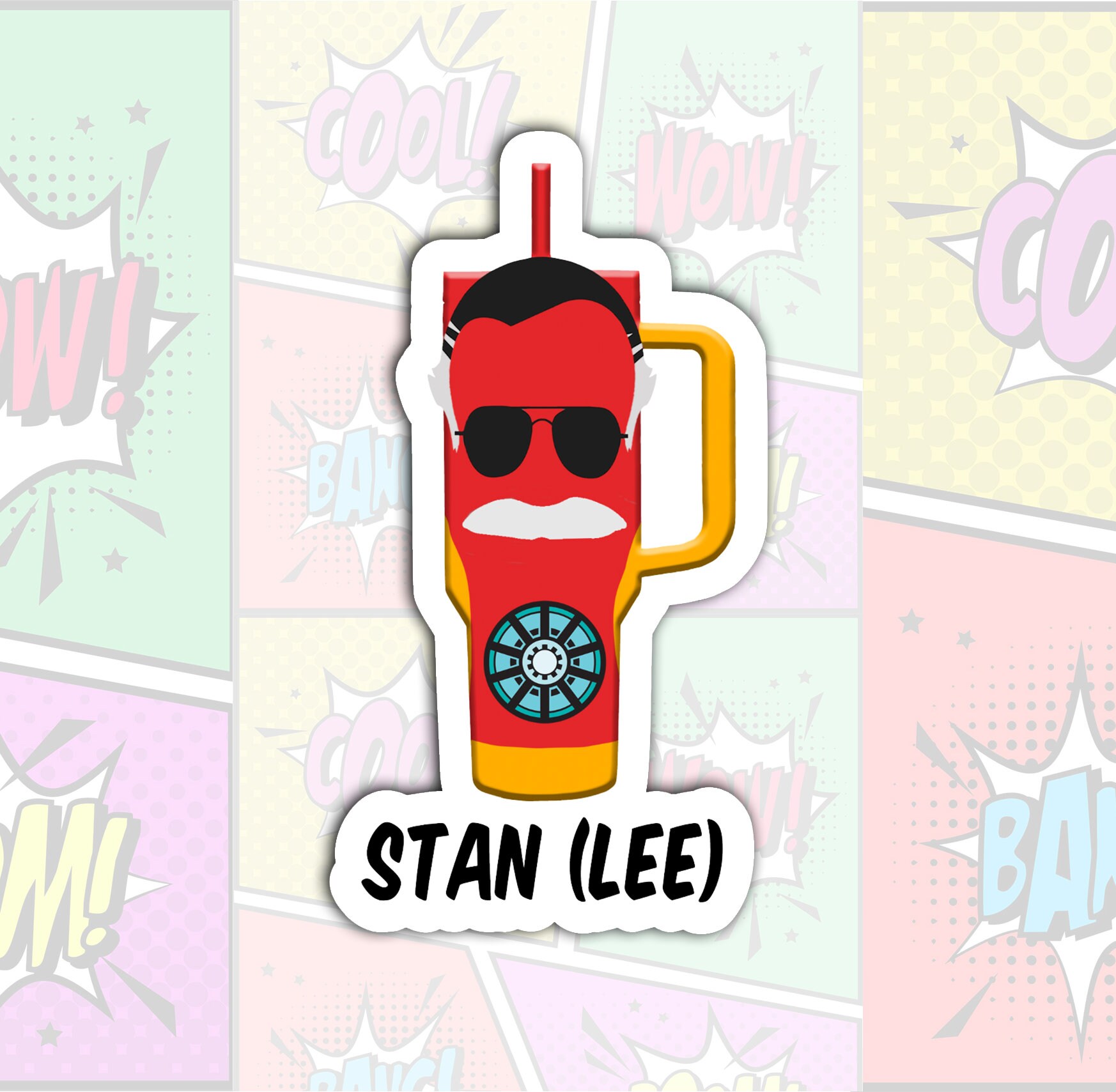 Stan Lee Sticker, Stanley Sticker, Marvel Comics, Iron Man - Etsy