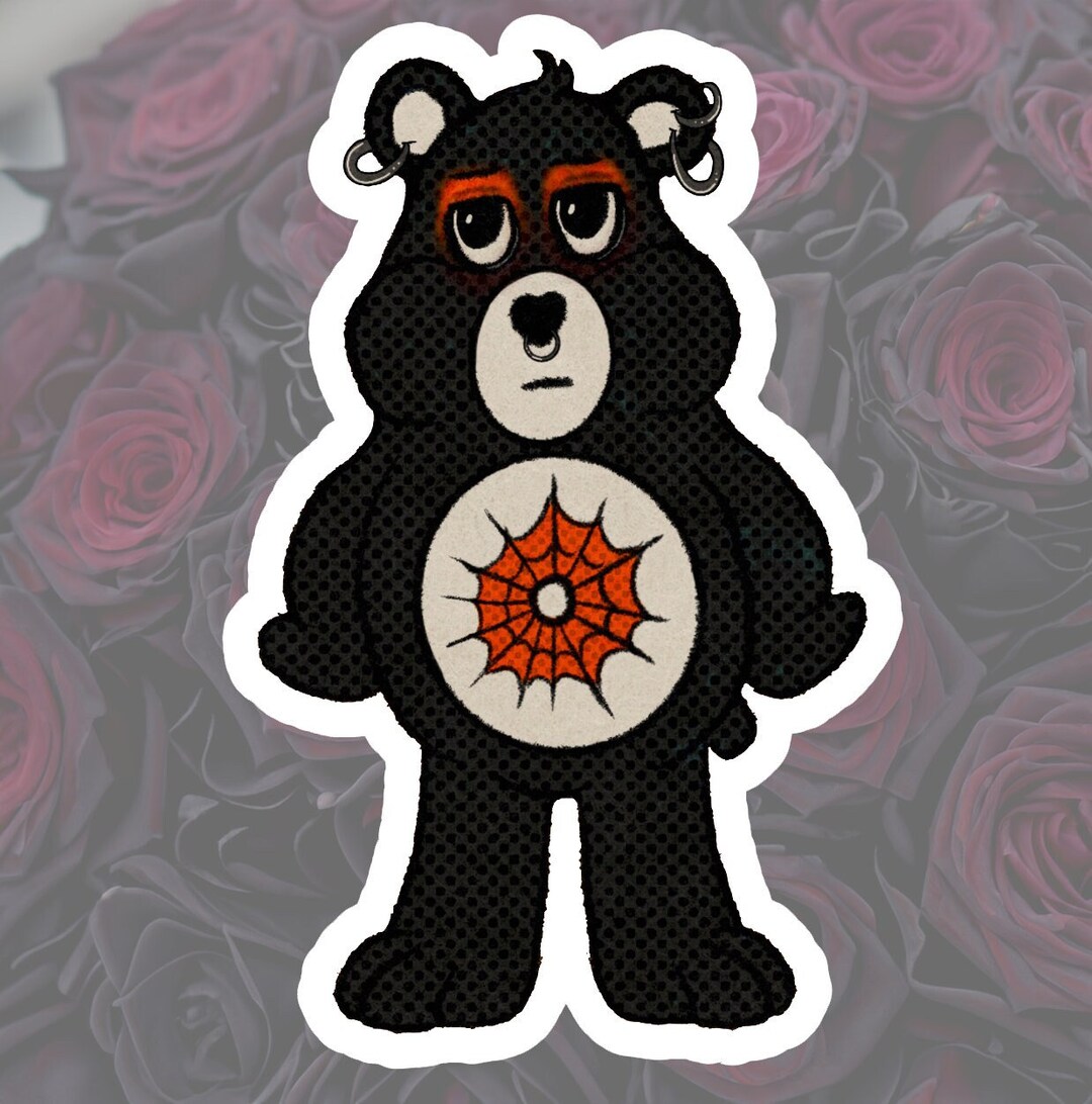 Goth Care Bear Sticker - Etsy