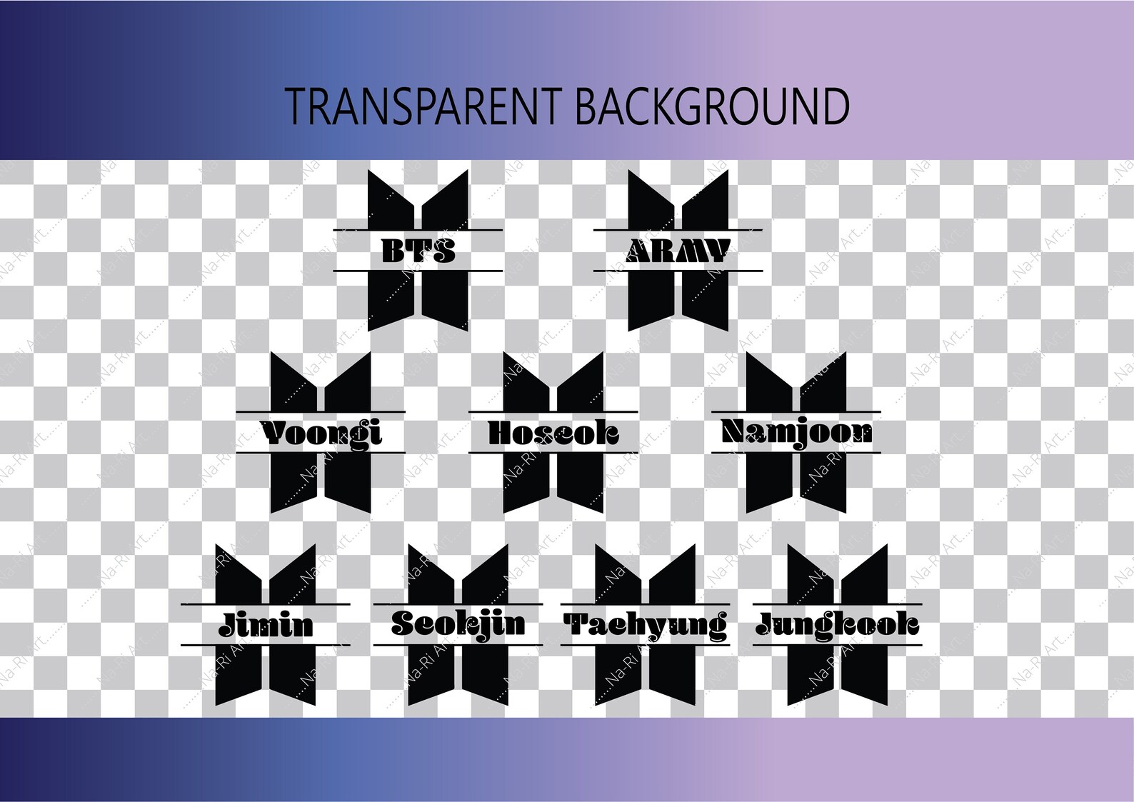 BTS Members SVG PNG Jpg Pdf Bts Sticker Logo Decal - Etsy Canada