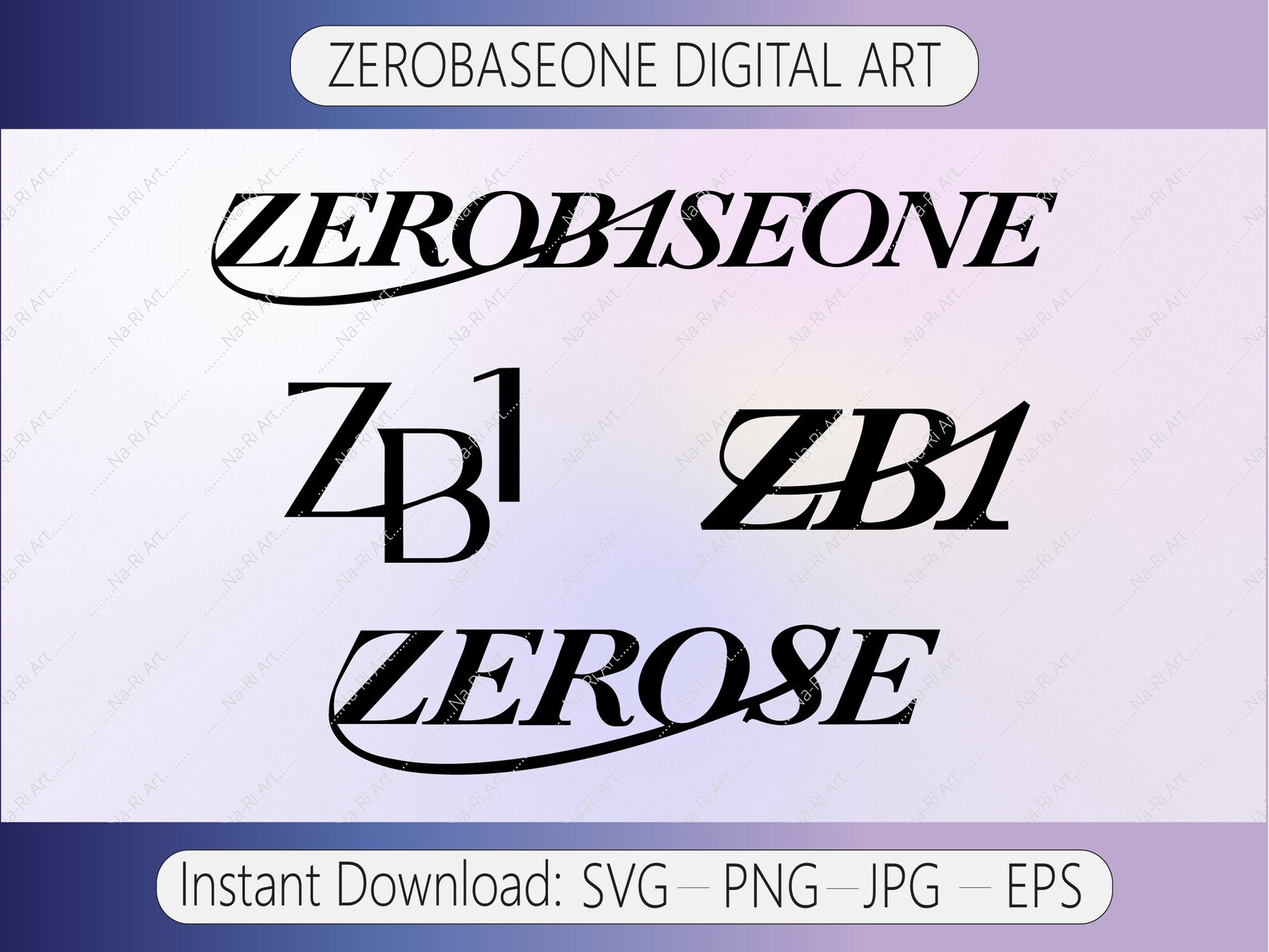 Zerobaseone in Bloom SVG, PNG, Jpg, Eps Zerose ZB1 Logo Decal Vector ...