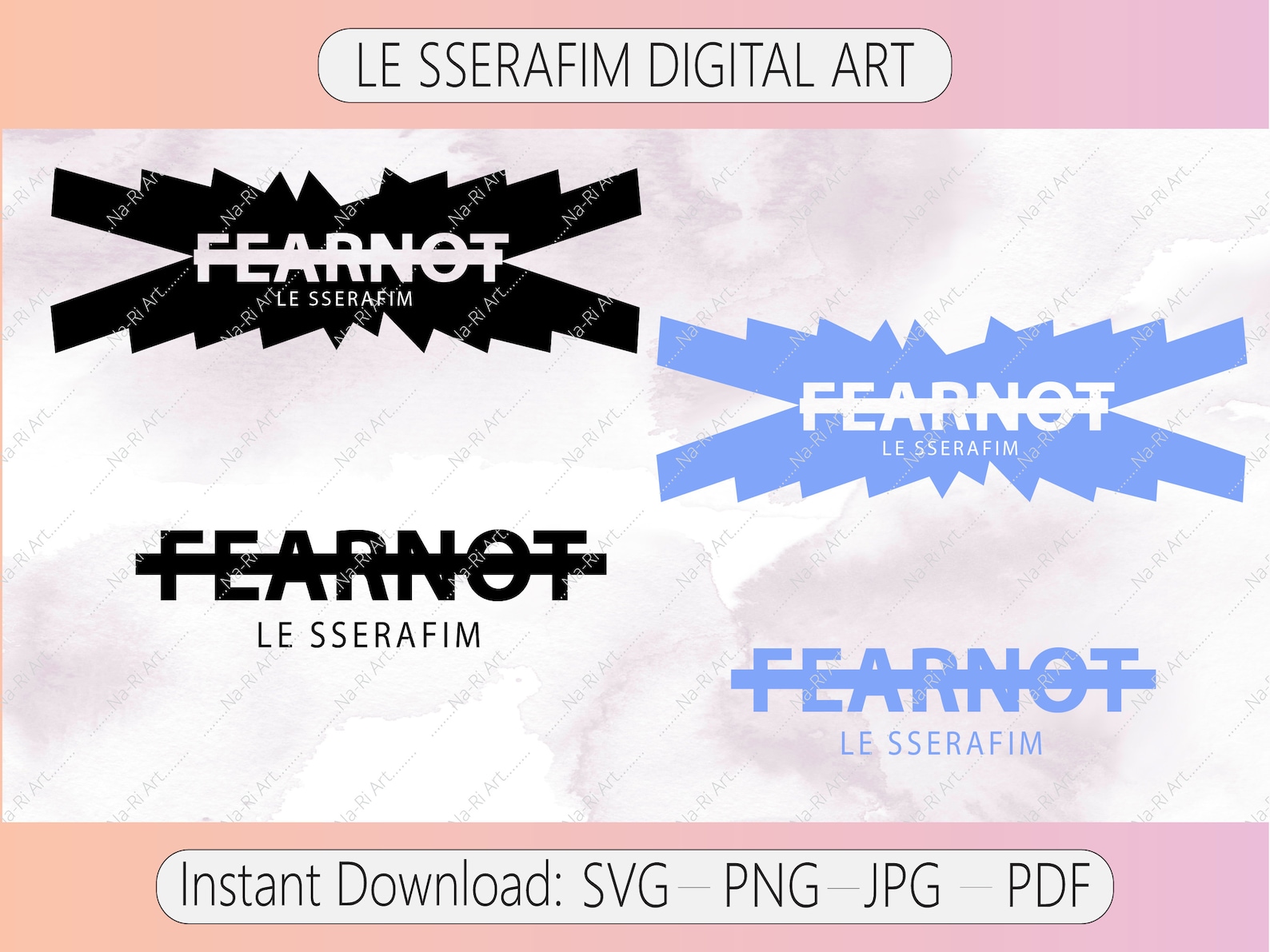Le Sserafim Fearnot SVG PNG JPG Pdf Fan Club Name Sticker - Etsy Canada