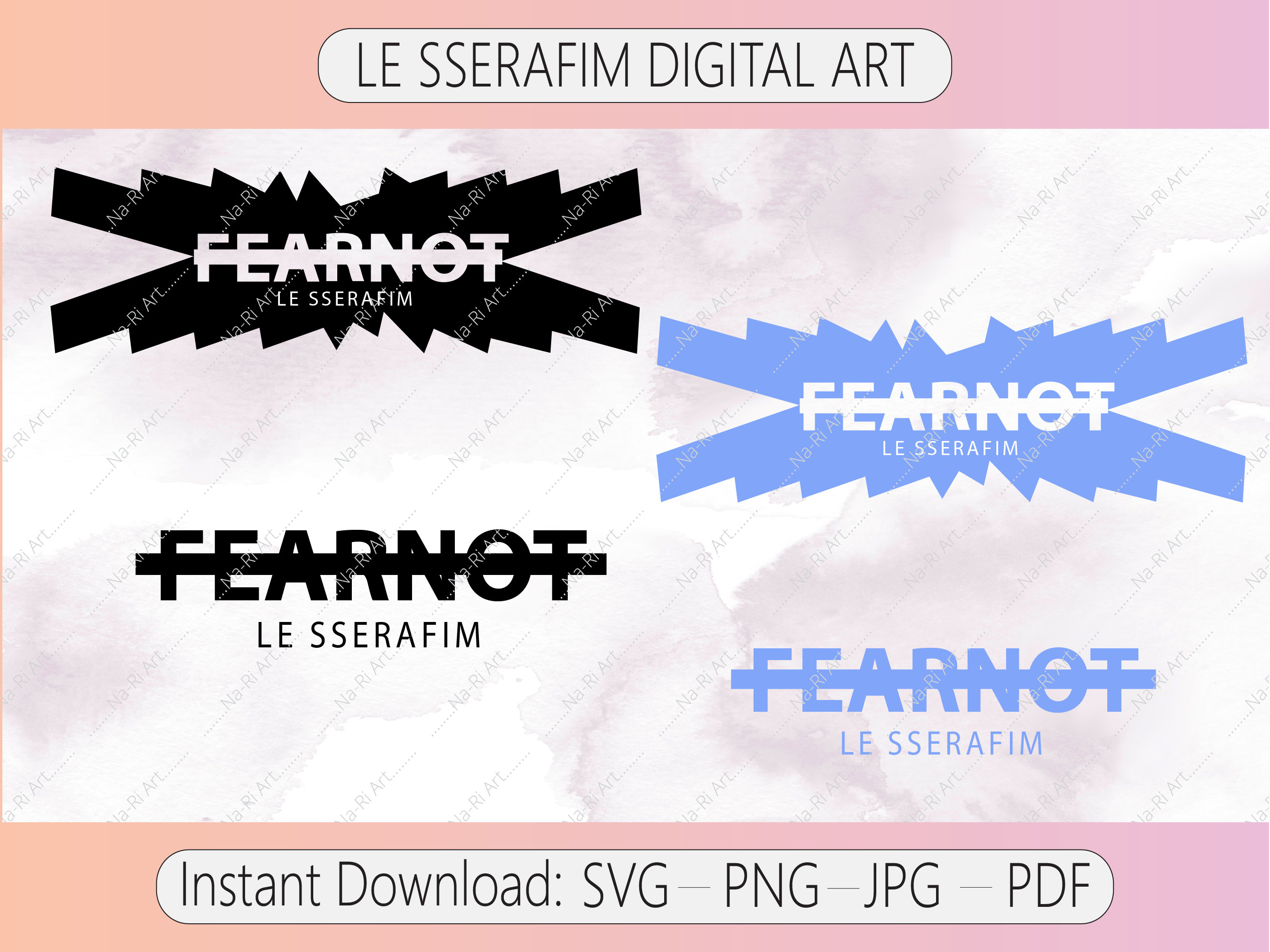 Le Sserafim Fearnot SVG, PNG, JPG, Pdf Fan Club Name Sticker Logo Decal ...