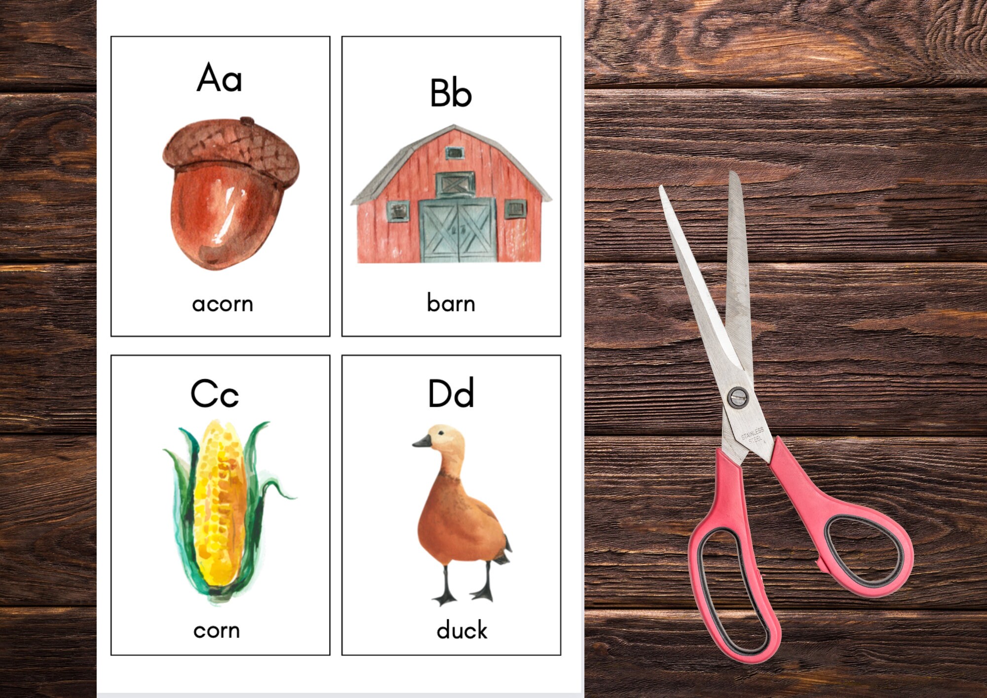 Printable Alphabet Cards Farm - Etsy Australia