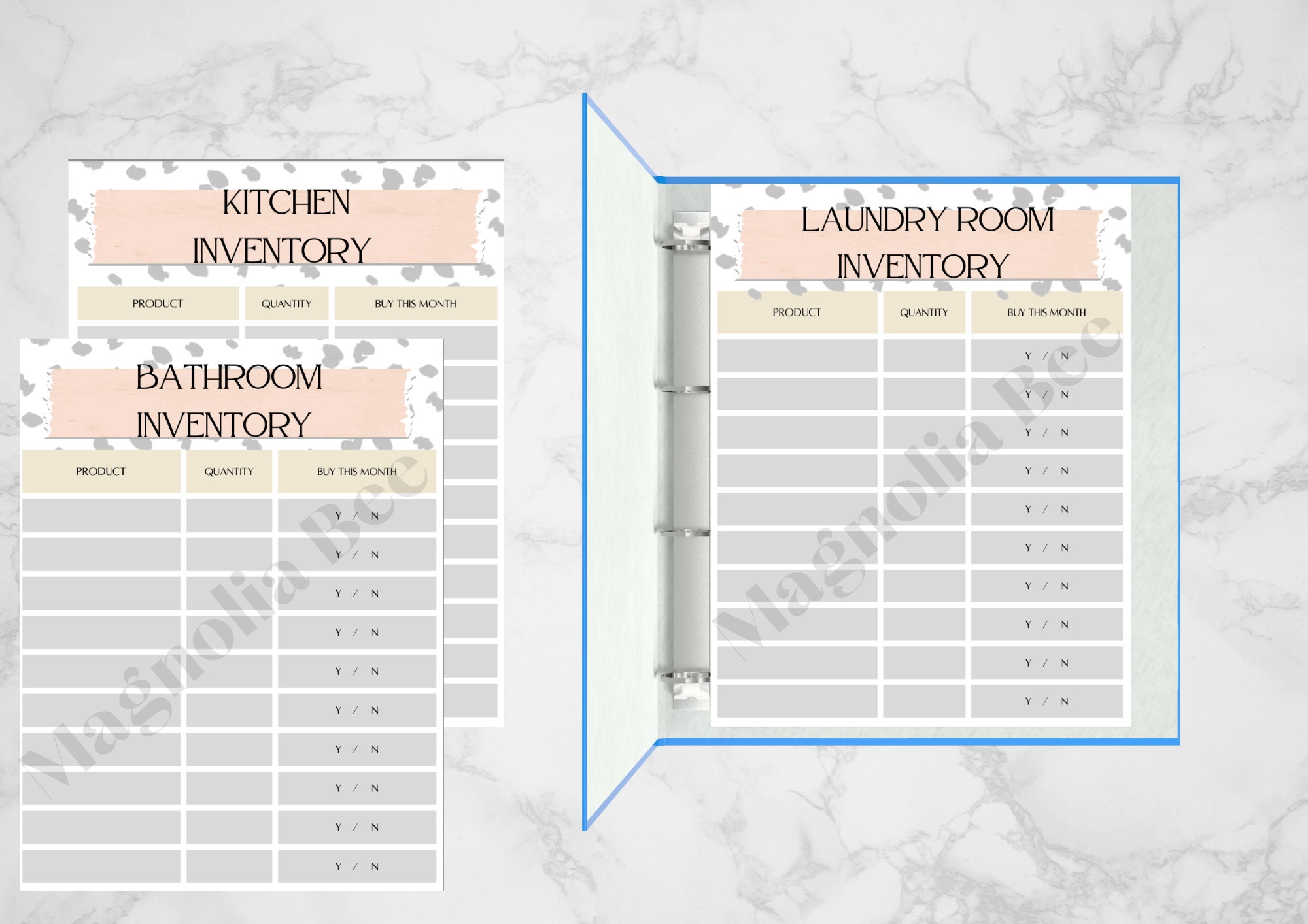 Printable Home Inventory Tracker - Pink & Neutral Spot - Etsy