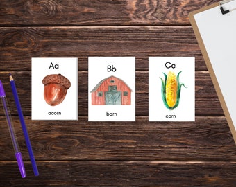 Printable Farm Alphabet Flash Cards - Etsy