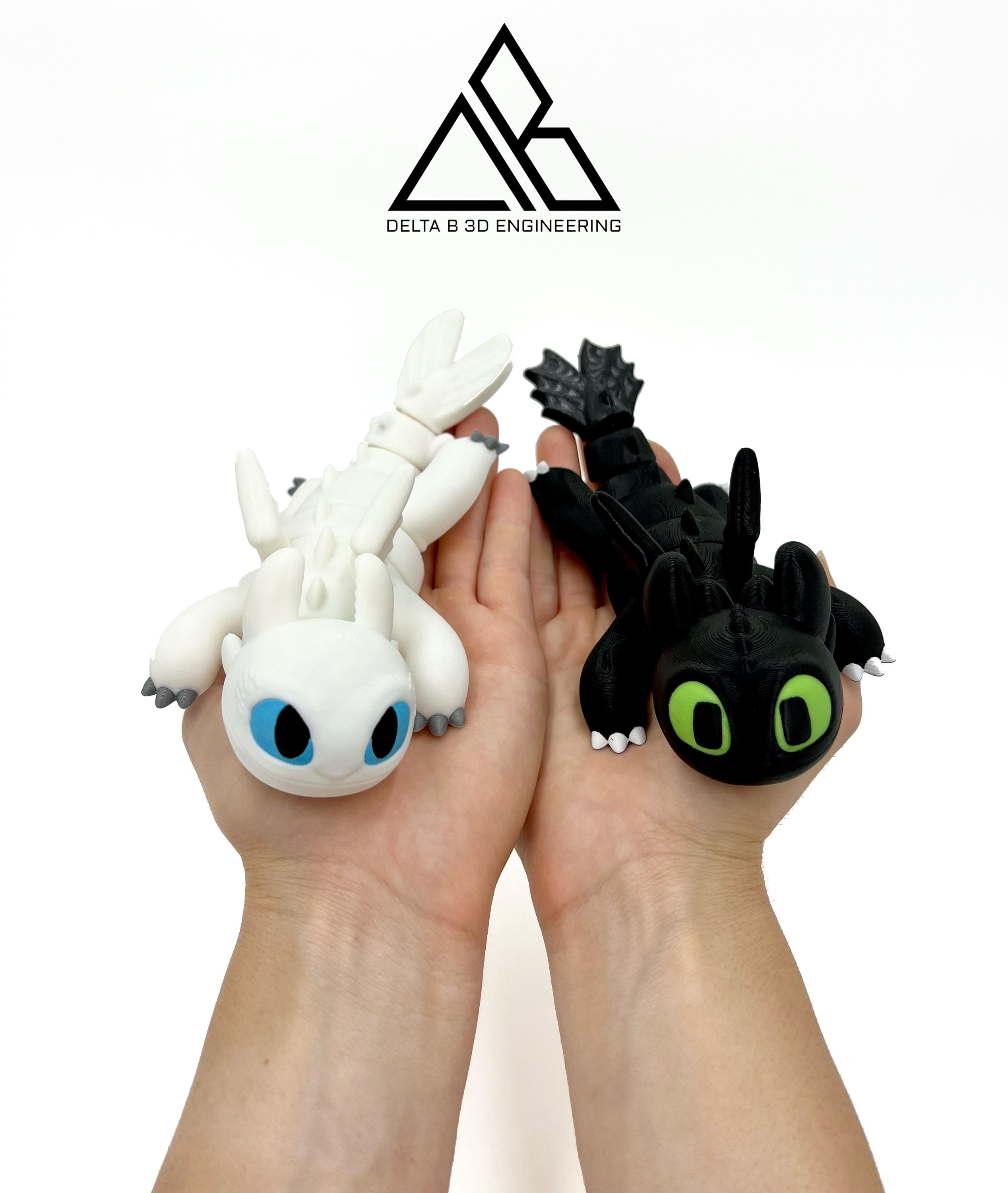 Toothless & Light Fury - 3D Printed - Fidget - How to Train Your Dragon ...