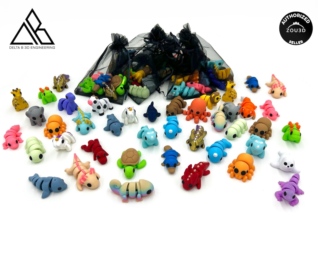 Articulated Mini Animal Lucky Dip Party Bags - 3D Printed - Delta B 3D ...