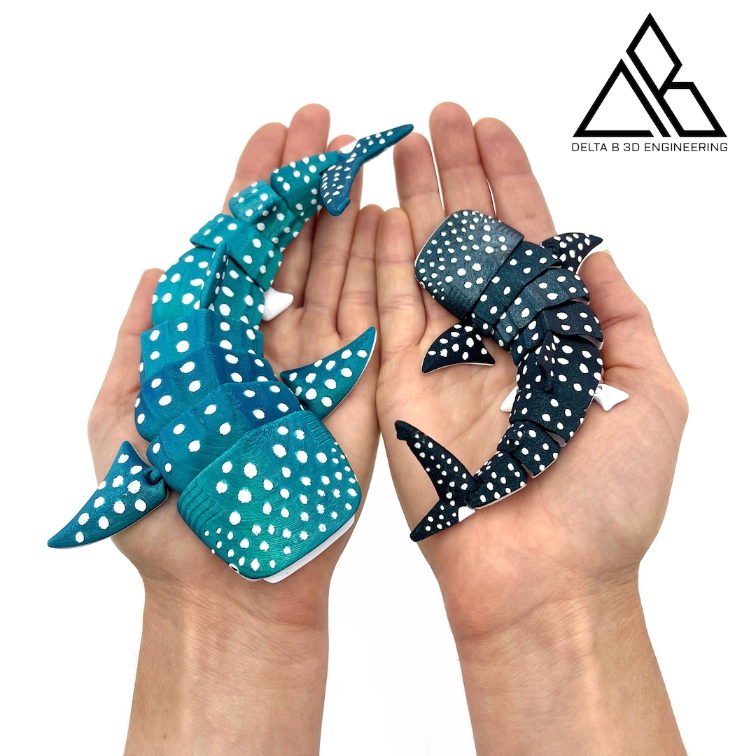 Whale Shark Fidget Toy - Articulated Whale Shark - Desk Ornament - 3D ...