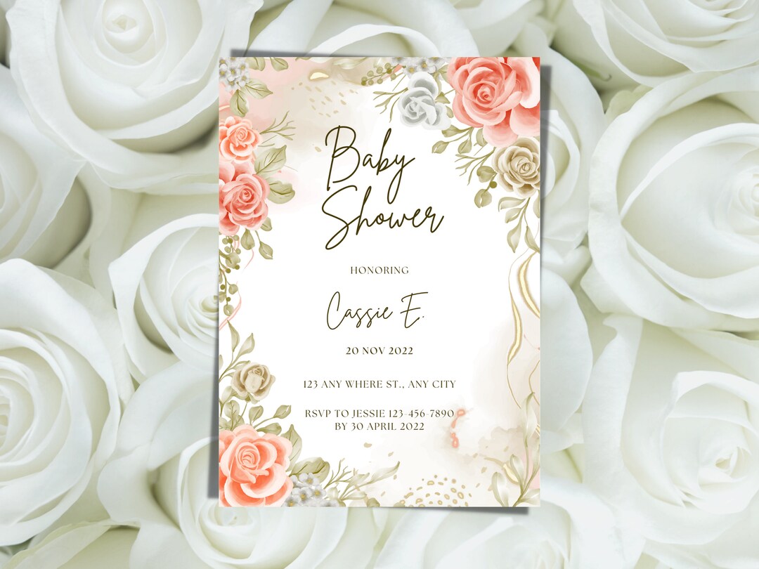 Editable Baby Shower Invitation Template- Printable ...